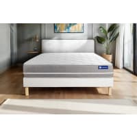 Ensemble 180x200 matelas mémoire de forme sommier kit blanc Actimemo ...