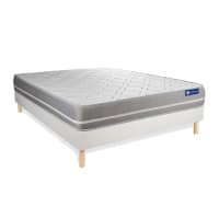 Ensemble 180x200 matelas mémoire de forme sommier kit blanc Actimemo ...