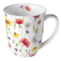 Tasse en porcelaine fine pâquerettes roses | Maisons du Monde