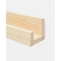 Estante de madera maciza flotante tono natural 100x7cm Duc | Maisons du ...