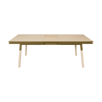 Mesa de comedor rectangular de madera blanca y marrón cm 180x90x80 ...