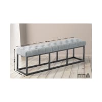 Sitzbank mit Metallgestell Polster aus Stoff taupe Amun | Maisons du Monde