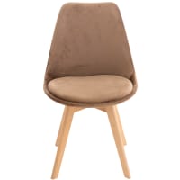 Silla con asiento en Terciopelo Gris claro LINARES | Maisons du Monde