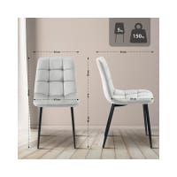 2er Set Esszimmerstühle mit Metallgestell Samt schwarz Tilde | Maisons ...