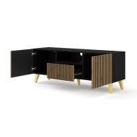 Mueble para TV efecto madera Crema y Negro AURA | Maisons du Monde