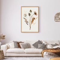 Tableau mural encadré illustration d'une fleur 65x97 Charme romantique ...