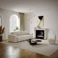 Sofá cama con arcón de nogal 4 plazas terciopelo topo Gabriel | Maisons ...
