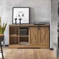 Aparador con puerta corrediza de granero madera marrón | Maisons du Monde