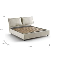 Letto contenitore Velluto Beige 180 x 200 cm Bajonna | Maisons du Monde