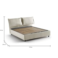 Letto contenitore Bouclé Beige 180 x 200 cm Lavaur | Maisons du Monde