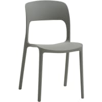 Set 6 Sedie da Pranzo in Fibra Sintetica, Grigio Amaia | Maisons du Monde
