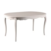 Table ovale en chêne 1 rallonge 6/8 couverts blanc Amboise | Maisons du ...