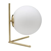 Elegante Tischleuchte mit Metallstruktur und 2 Glaskugeln Mosoma ...
