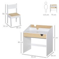 Pupitre infantil 60x40x76 cm madera natural | Maisons du Monde