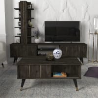 Höhenverstellbarer Couchtisch mit 1 Fach, 95x48 cm, Walnuss | Maisons ...