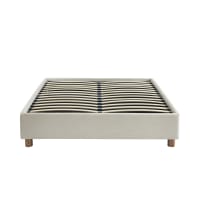 Cama arcón 160x200 en tejido chenilla beige, base incluida Marcy ...