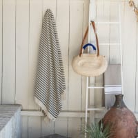 Fouta toalla algodón azul tormenta / negro 100x180 Faro | Maisons du Monde