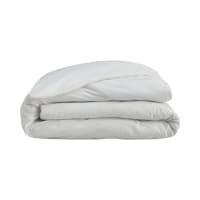 Housse de couette satin lavé de coton bio blanc Gaia | Maisons du Monde