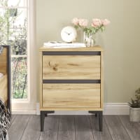 Mesita de noche 2 cajones marrón claro Rupert | Maisons du Monde