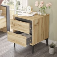 Mesita de noche 2 cajones marrón oscuro Walgett | Maisons du Monde