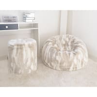 Puf en lana blanca | Maisons du Monde