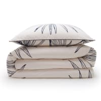 Parure de lit coton 2 personnes imprimé jungle 63x63 cm blanc Sunshine ...