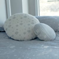Canapé enfant scandinave + pouf et coussin en velours rose LIL SOFA ...