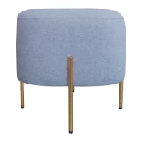 Puff redondo con almacenaje de 9,4 L de color gris Minota | Maisons du ...