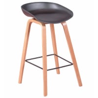 Nordischer Hocker mit Beinen aus Buchenholz, hellgrau Daxer | Maisons ...