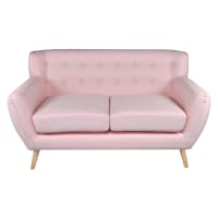 Divano fisso velluto 2 posti rosa 165x88cm Chesterfield | Maisons du Monde