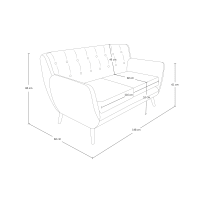 Divano fisso velluto 2 posti rosa 165x88cm Chesterfield | Maisons du Monde