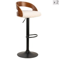 Barhocker (2er Set) aus Metall und Kunstleder Schwarz | Maisons du Monde