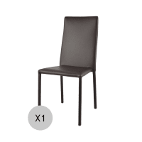 Gepolsterter Stuhl mit dicker Sitzfläche und gebogenem Rücken taupe ...