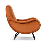 Poltrona design vintage in velluto blu oceano gambe nere Miss | Maisons ...