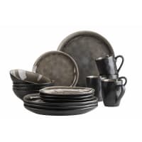 12er-Set Keramikteller Grün, 6 flache, 6 tiefe | Maisons du Monde