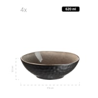 12er-Set Keramikteller Bordeaux, 6 flache, 6 tiefe | Maisons du Monde