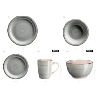 12er-Set Keramikteller Grün, 6 flache, 6 tiefe | Maisons du Monde