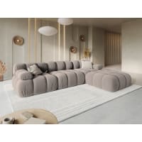 Sofá modular 2 plazas de terciopelo negro Bellis | Maisons du Monde