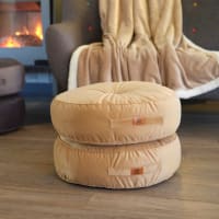 Pouf rond texturé bohème 100% coton | Maisons du Monde