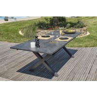 Table à manger de jardin en aluminium et céramique - blanc cassé Corvo ...