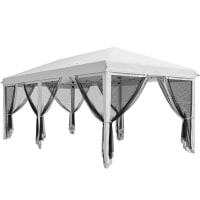 Tonnelle de jardin imperméable anti-uv métal polyester crème Outsunny ...