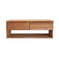 Mueble de baño suspendido teca maciza 120 cm Khaléï | Maisons du Monde