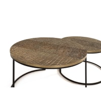 Set di 2 tavolini impilabili di metalo | Maisons du Monde