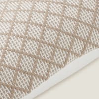 Funda de cojín tejido rombos color beige. Algodón y poliéster(30x50 ...