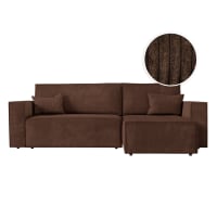 Canapé d'angle convertible avec coffre en velours côtelé - beige ...