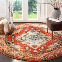 Alfombra lana avorio/blu 152 x 152 cm Novelty | Maisons du Monde