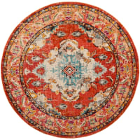 Alfombra lana avorio/blu 152 x 152 cm Novelty | Maisons du Monde