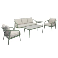 Conjunto de salón de jardín de 5 plazas de aluminio - grigio Verona ...