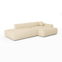 Sofá esquinero 4 plazas tejido de trama topo Ania | Maisons du Monde