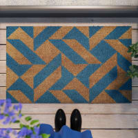 Felpudo de fibra y goma verde 45x75 Jardin complementos | Maisons du Monde